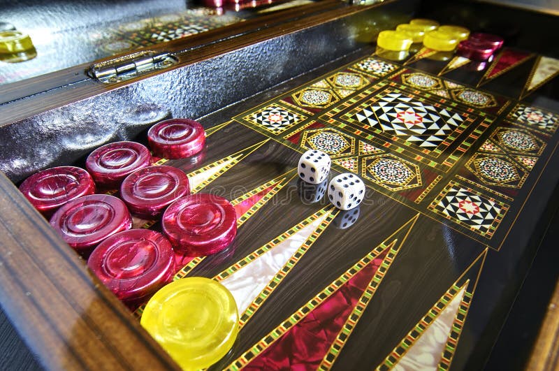 Turkish Backgammon Board Game with Mother of Pearl Inlays in Wooden ...