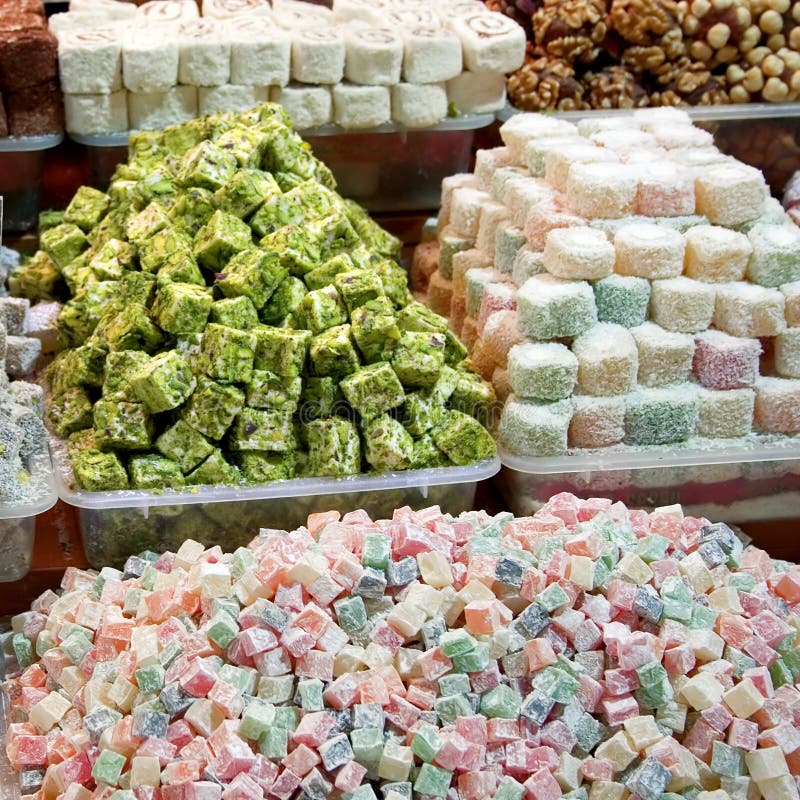 Turkish Delight with Pistachio Stock Photo - Image of shop, eastern ...