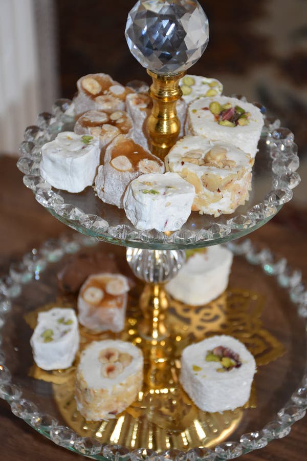Colorful Turkish Delights with Nuts and Chocolate Stock Image - Image ...