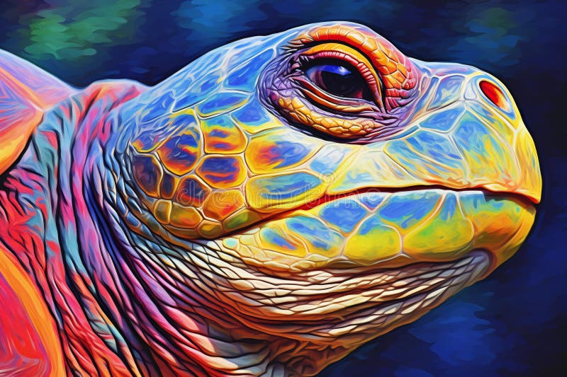 Colorful Turtle on Spots Background Isolated Stock Illustration ...