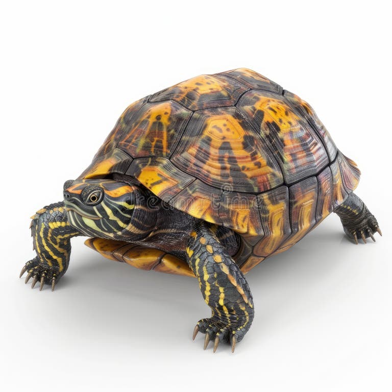 Striking Three-toed Box Turtle, Close-up View of Shell and Claws Stock ...