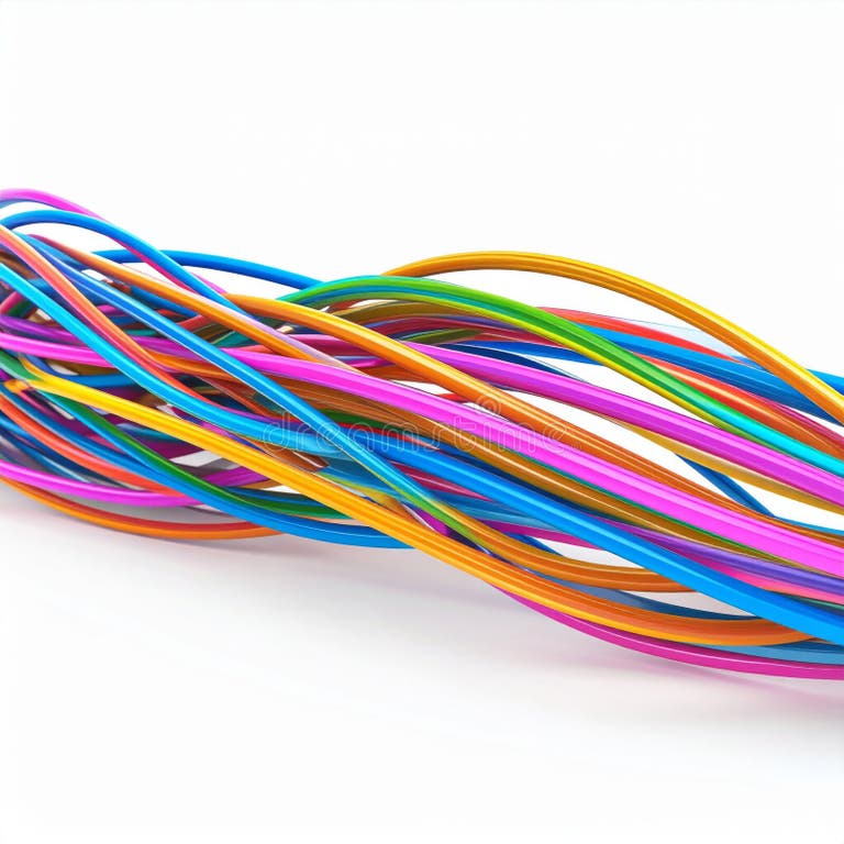 Colorful Twisted Cables on White Background Stock Illustration ...