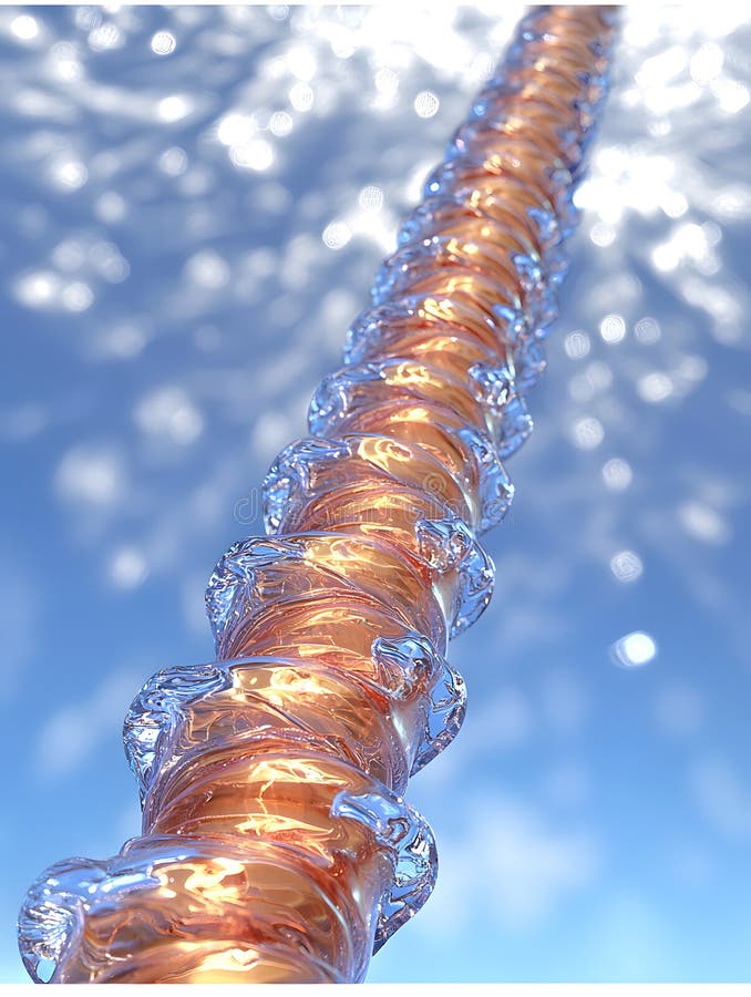 Colorful Twisted Glass Sculpture on Blue Background Stock Photo - Image ...