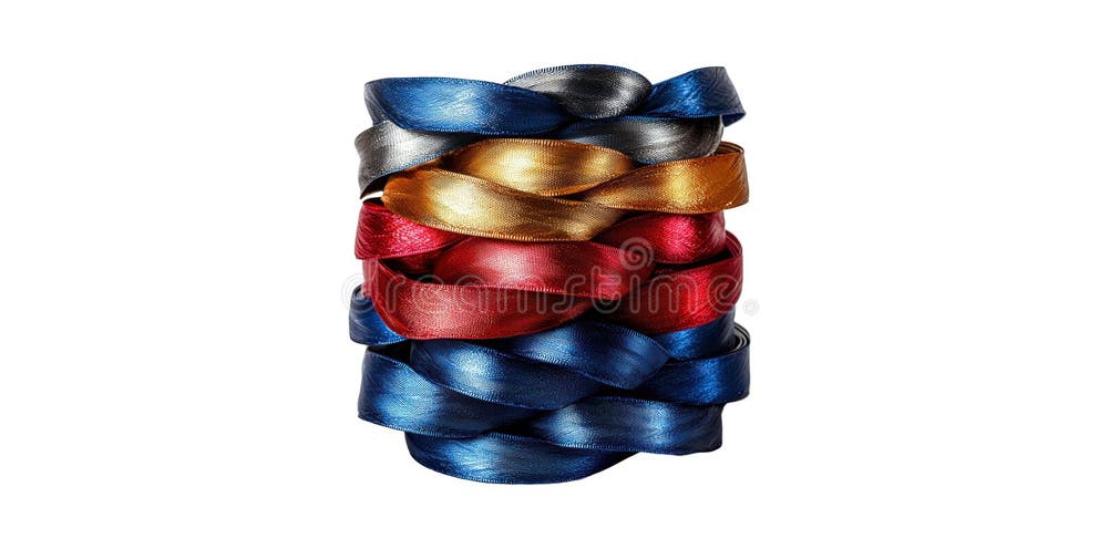 Colorful Twisted Ribbons Stack. Decorative Craft Materials for Creative ...