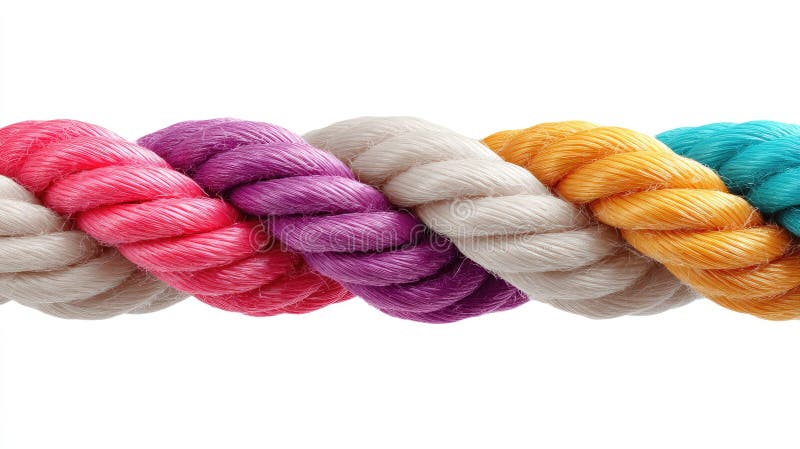 Colorful Twisted Rope Team Building Concept Strength Unity Background ...