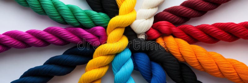 Colorful Twisted Ropes Background Unity Strength Diversity Connection ...