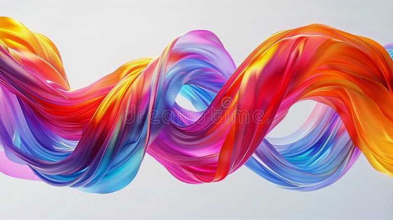 Colorful Twisted Wave in Motion on a Light Background, Smooth ...