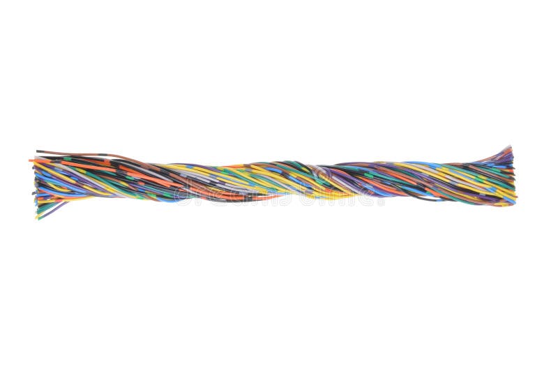 Twisted Colorful Computer Cables with Cable Ties Stock Image - Image of ...