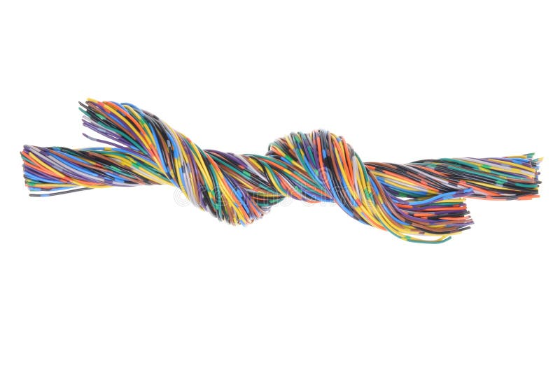 Twisted Colorful Computer Cables with Cable Ties Stock Image - Image of ...