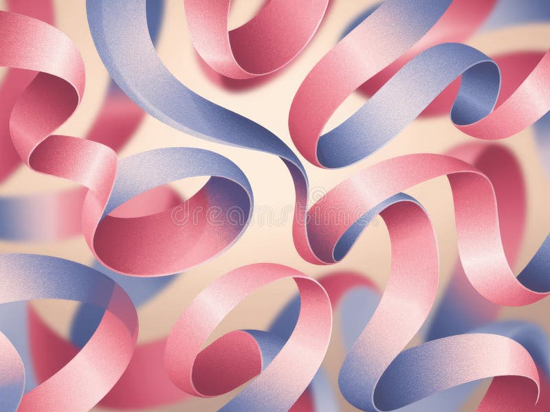 Colorful Twisting Ribbons in Red and Blue on Cream Background Stock ...