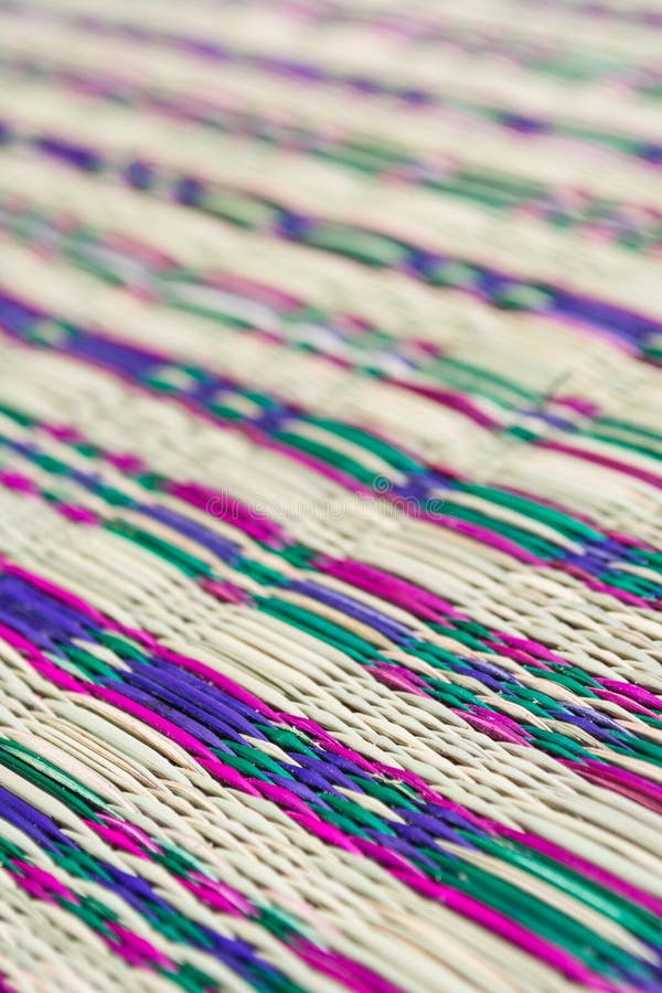 Colorful Typical Thai Style Straw Mat Stock Image - Image of colorful ...