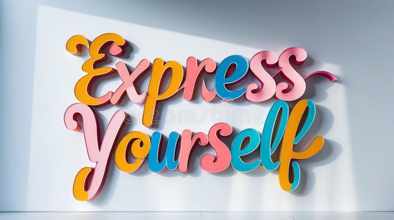 Colorful Typography Display Promoting Self-expression Against a Light ...