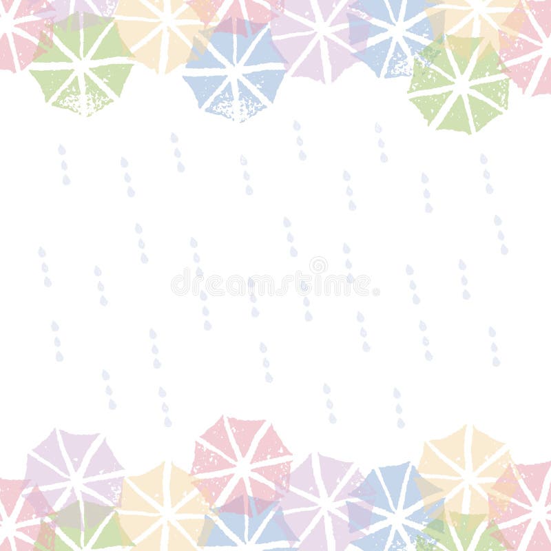 Colorful Umbrella Border Frame Stock Illustration - Illustration of ...