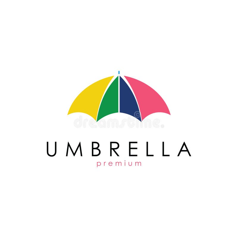 Colorful Umbrella Logo Template with Simple Concept Stock Vector ...
