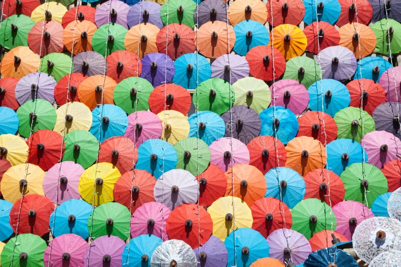 Colorful Umbrella Texture on the Wall. Stock Photo - Image of wall ...