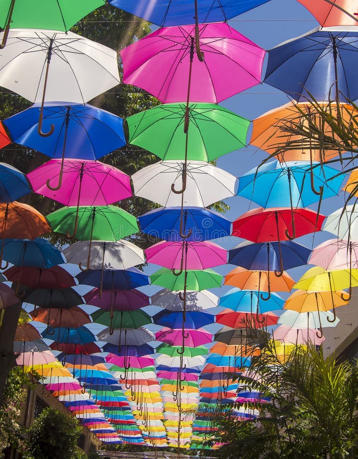 Colorful umbrellas stock image. Image of vivid, outdoor - 56405135