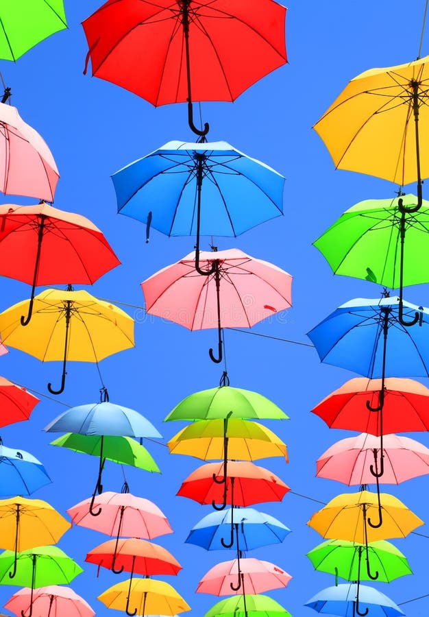 Colorful umbrellas stock image. Image of concept, decoration - 57124617