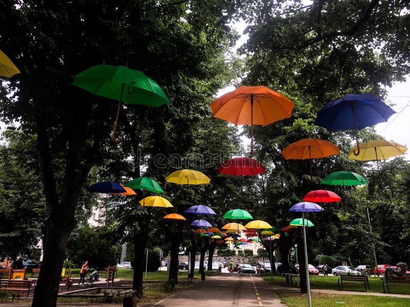 Colorful Umbrellas editorial photography. Image of umbrellas - 121960212