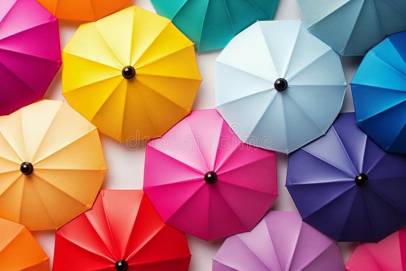 Colorful Umbrellas Overhead Overlapping Pattern Displayed at a Market ...