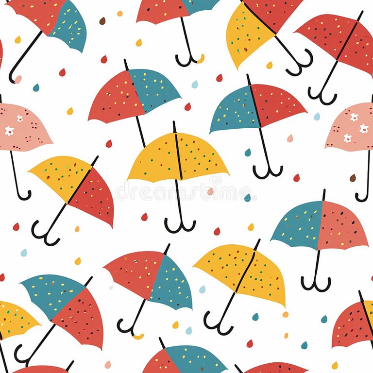 Colorful Umbrellas Seamless Pattern: Child-Friendly and Fun Stock ...