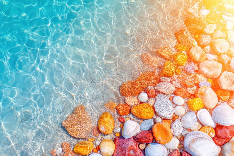 Underwater View Colorful Pebbles Ocean Reflections Stock Photos - Free ...