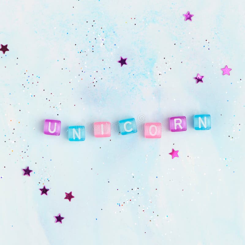 Colorful UNICORN Beads Text Typography Stock Photo - Image of font ...