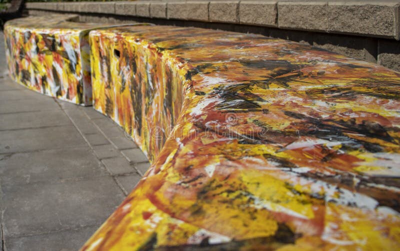 Colorful, Uniquely Painted Bench Stock Photo - Image of concept, uique ...