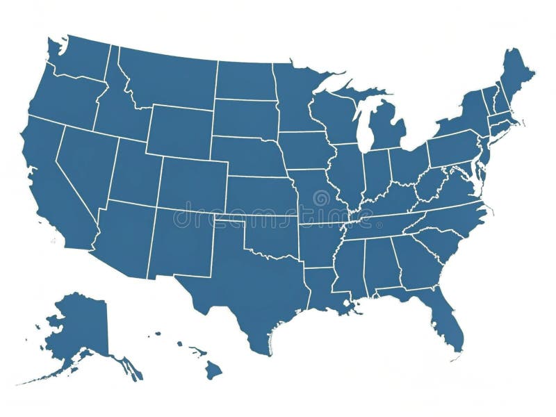Colorful United States Map with State Borders – Flat Vector Design ...