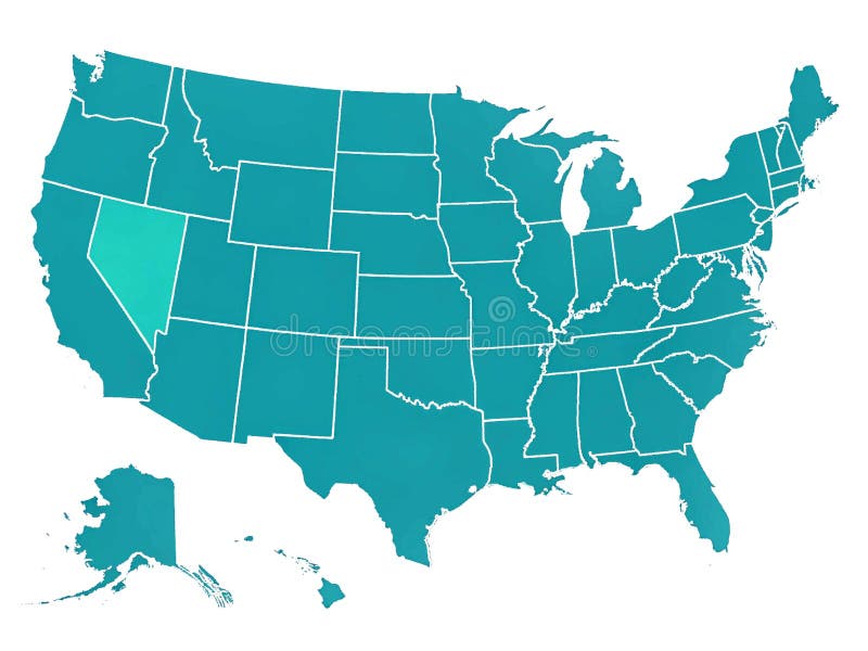 Colorful United States Map with State Borders – Flat Vector Design ...