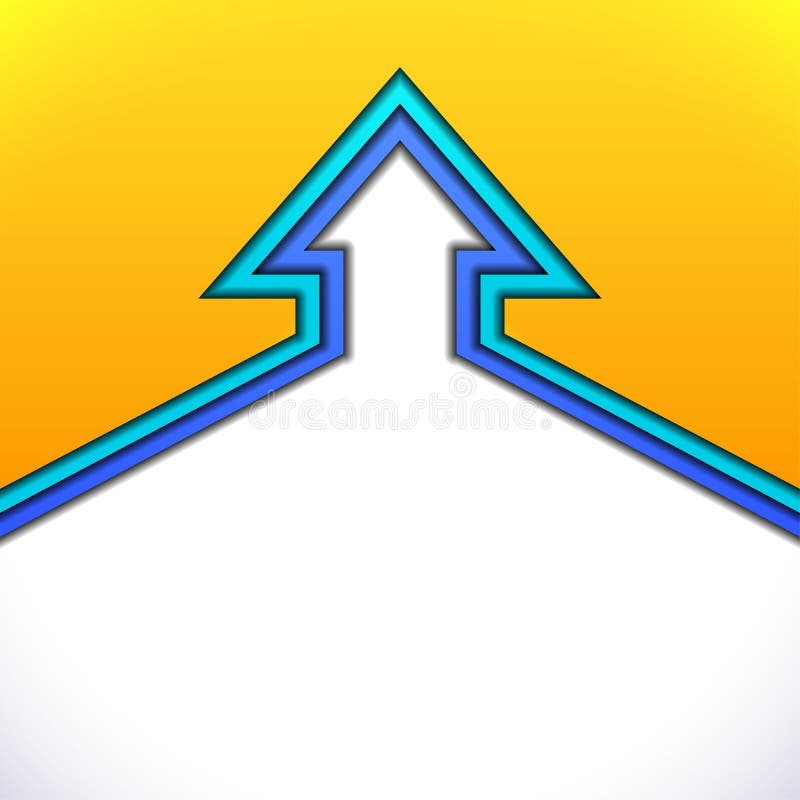 Colorful Up Arrow with Yellow and Blue Paper Stock Vector ...