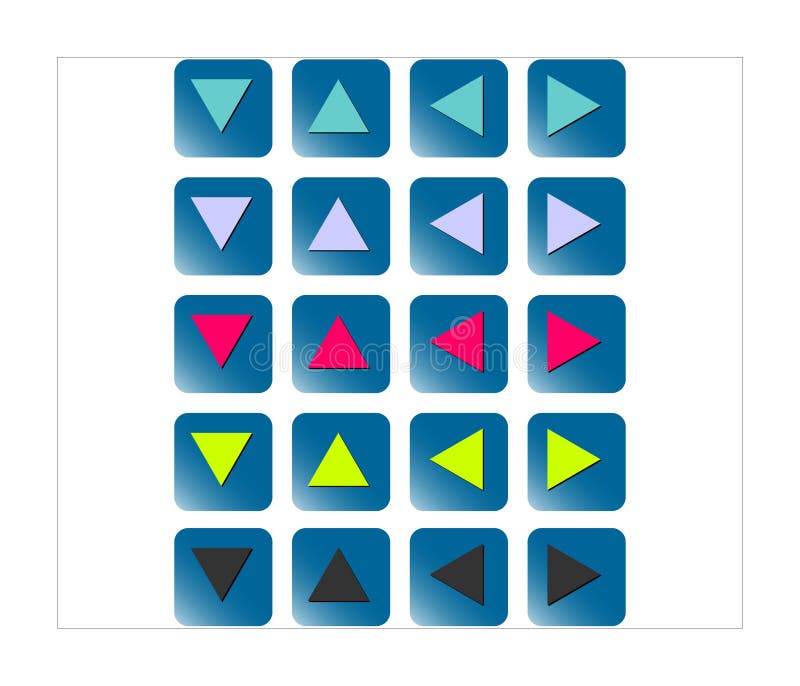 Colorful Up Down, Left Right Buttons for Web Sites or App Stock Vector ...