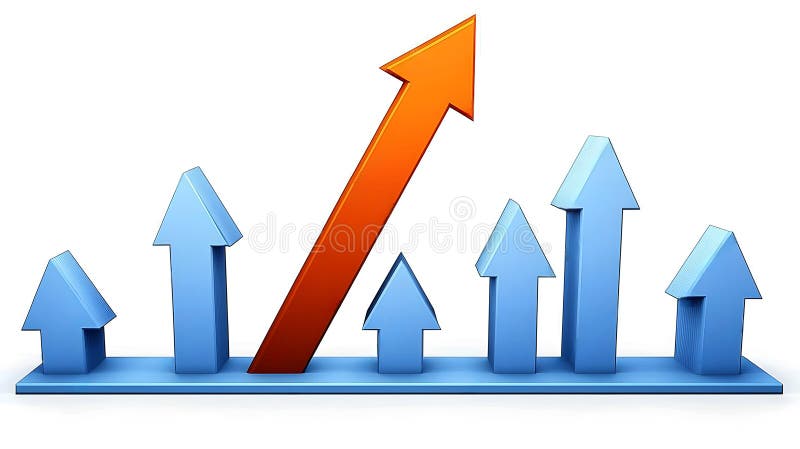 Colorful Upward Trend Chart Illustration Stock Illustration ...