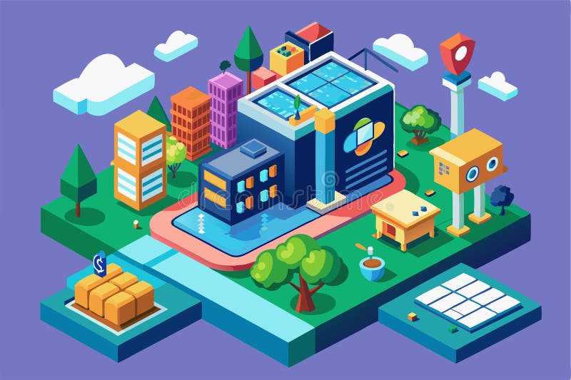 A Colorful Urban Setting Showcases a Net Zero Design with Innovative ...