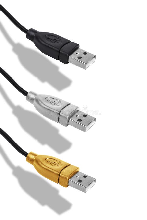 Colorful USB Cables Isolated Stock Image - Image of technology, future ...