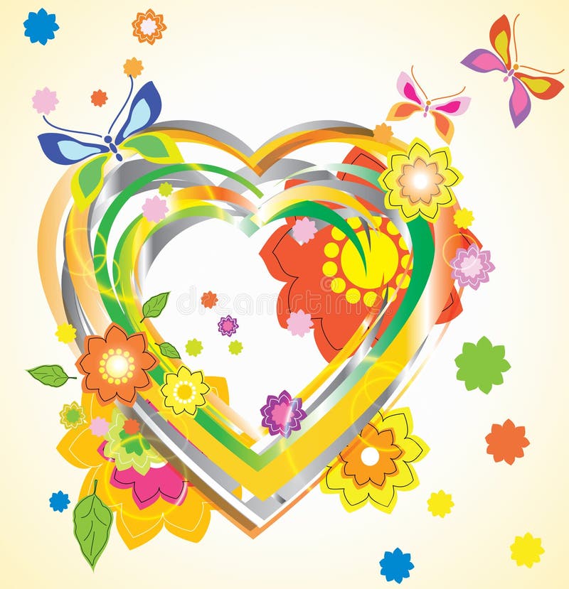 Colorful Valentine S Day Heart Background Stock Illustration ...