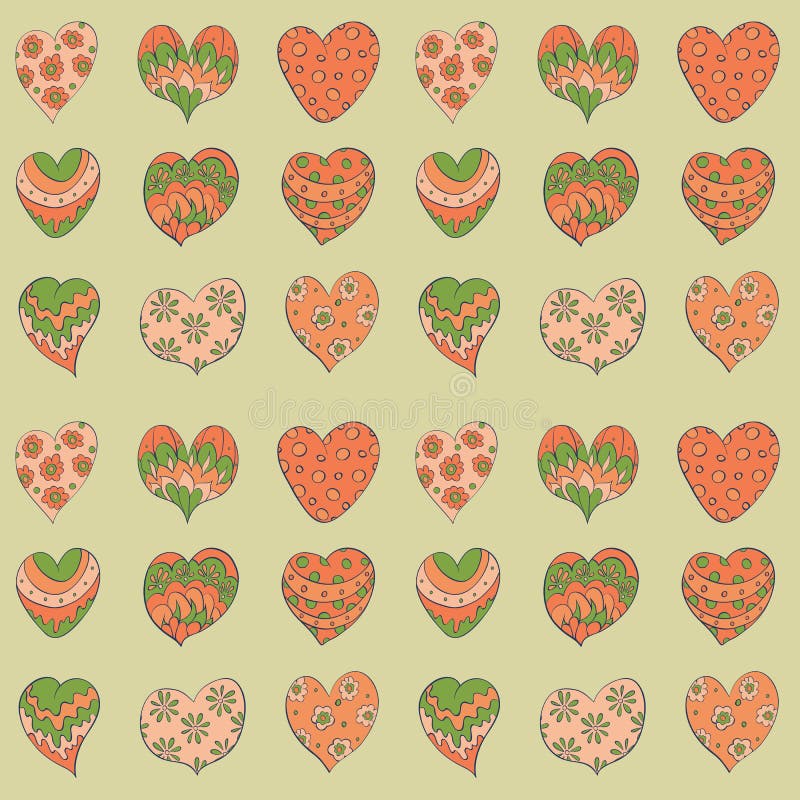 Colorful Valentines Hearts Seamless Pattern. Stock Vector ...