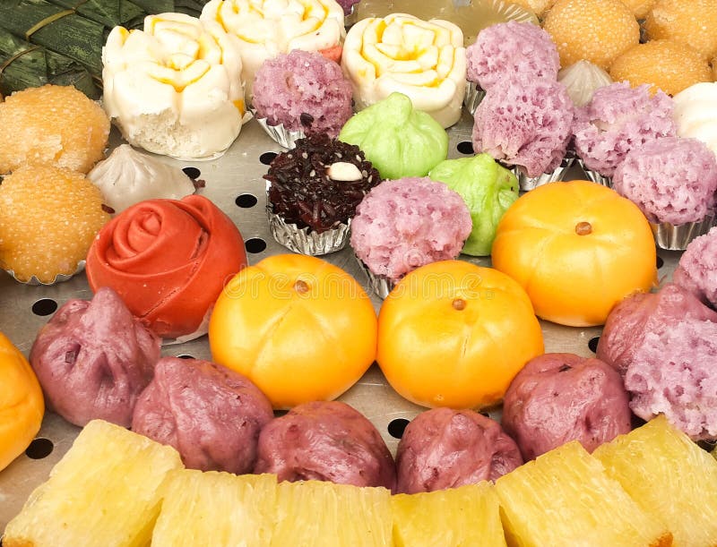 The Colorful Variety of Chinese-style Pastries Stock Photo - Image of ...