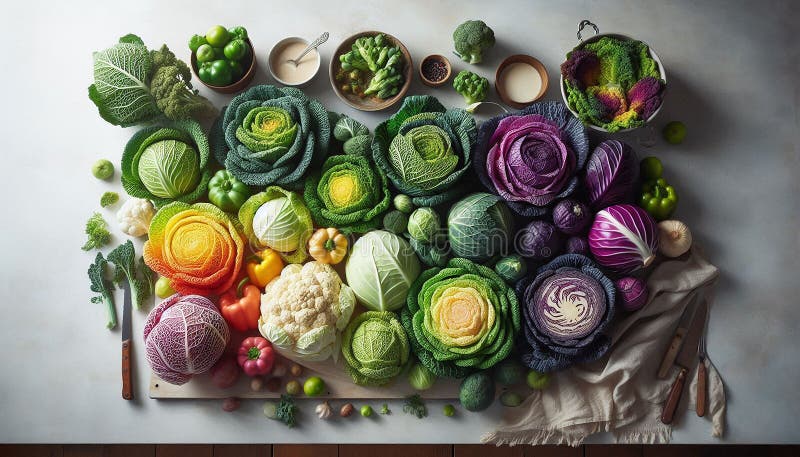 Colorful Variety of Fresh Vegetables on Table Stock Illustration ...