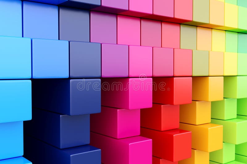 Colorful Various Boxes Abstract Background with Boxes 3D Stock ...