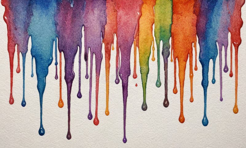 Colorful Various Colors Paint Splash Flowing Liquid Drops Dripping on ...