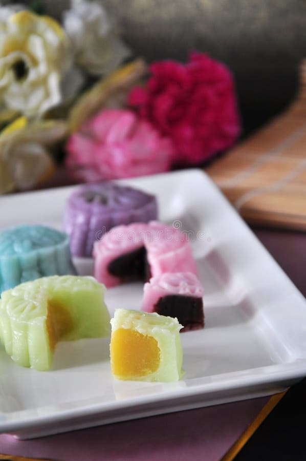 Colorful of Various Flavor Mooncake Stock Photo - Image of oriental ...