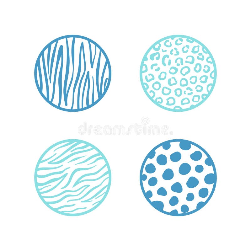 Colorful Vector Animals Pattern Illustrations in Circle Shapes Stock ...