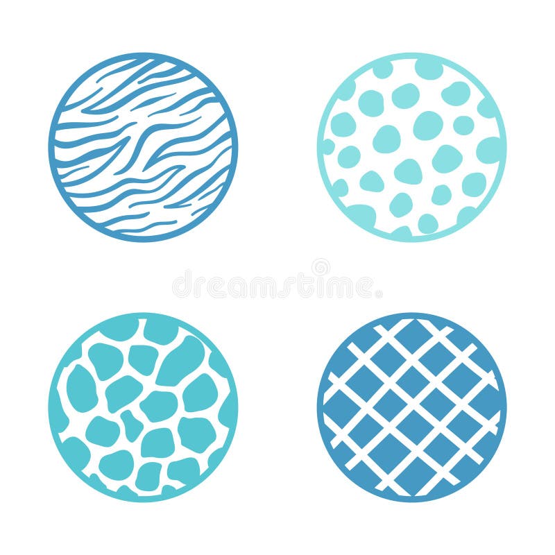 Colorful Vector Animals Pattern Illustrations in Circle Shapes Stock ...