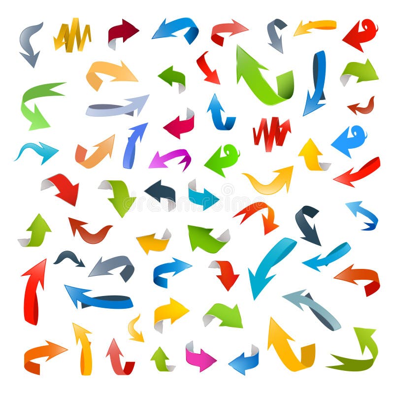 Colorful Vector Arrows Set stock vector. Illustration of border - 37429159