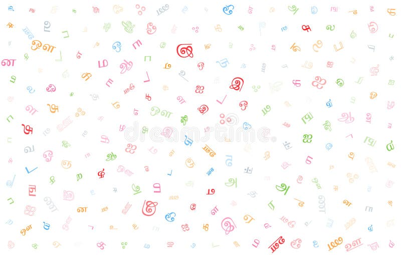 Colorful Vector Background Made from Tamil Alphabets, Scripts, Letters ...