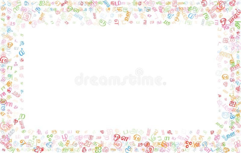 Colorful Vector Background Made from Tamil Alphabets, Scripts, Letters ...
