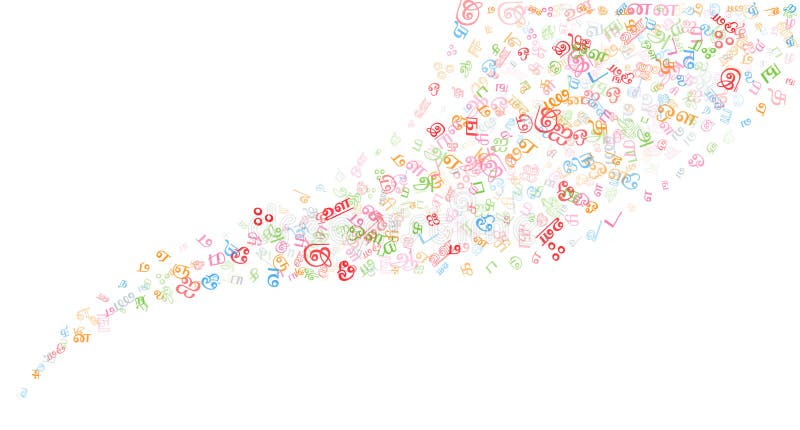 Colorful Vector Background Made from Tamil Alphabets, Scripts, Letters ...
