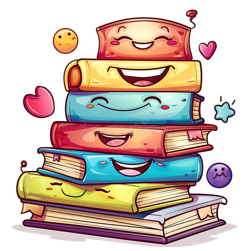1. a Colorful Vector Cartoon Illustration of a Stack of School ...