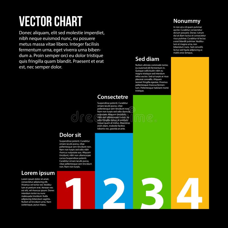 Colorful Vector Chart with Text and Numbers Stock Vector - Illustration ...