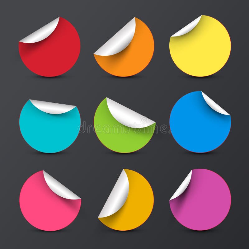 Colorful Vector Circle Empty Stickers Stock Vector - Illustration of ...